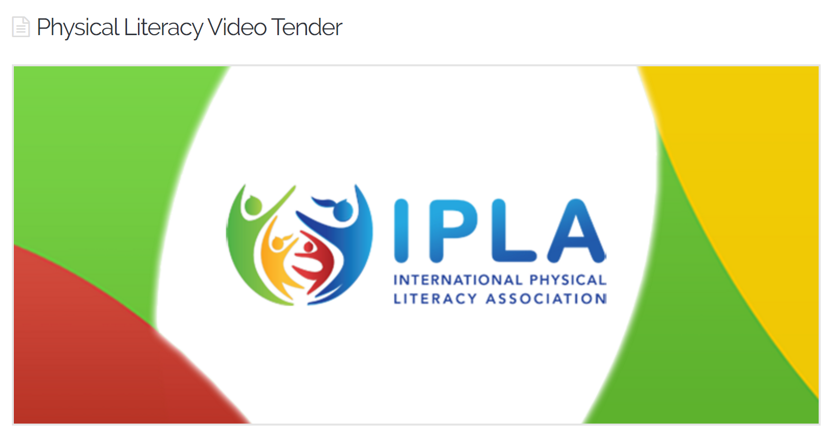 IPLA Video Tender | North Western Counties Physical Education Association